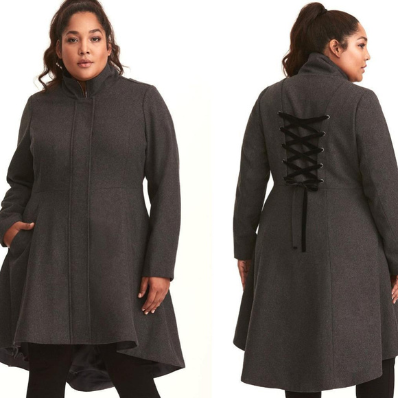torrid | Jackets & Coats | 2x 82 New Torrid Grey Corset Back Lace Up ...